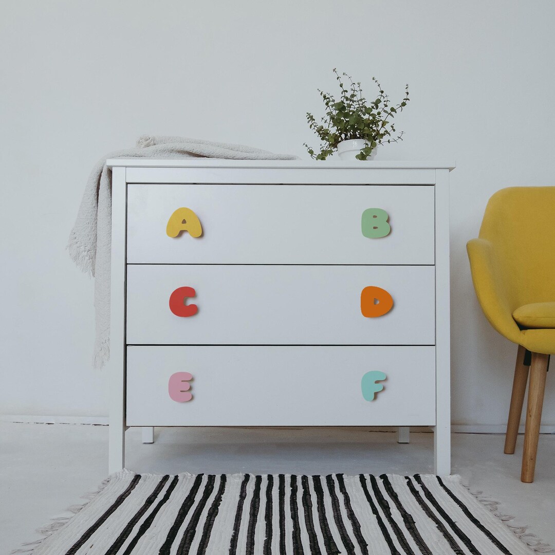 Wooden Letter Dresser Handles, Alphabet Drawer Knob for Dresser in ...