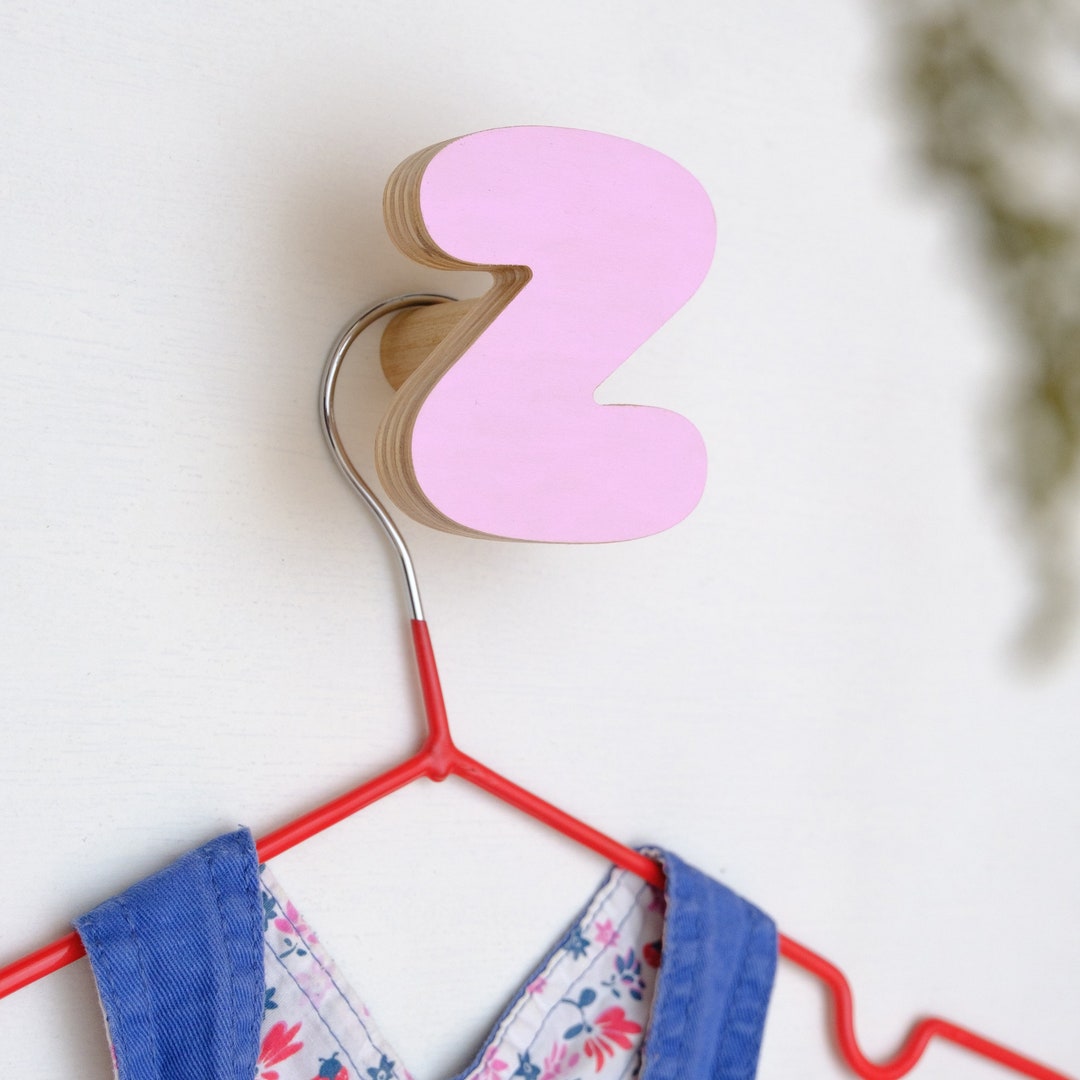 Wooden Letters Z Hooks for Wall : Alphabet ABC Kids Wall Hooks, Kids ...