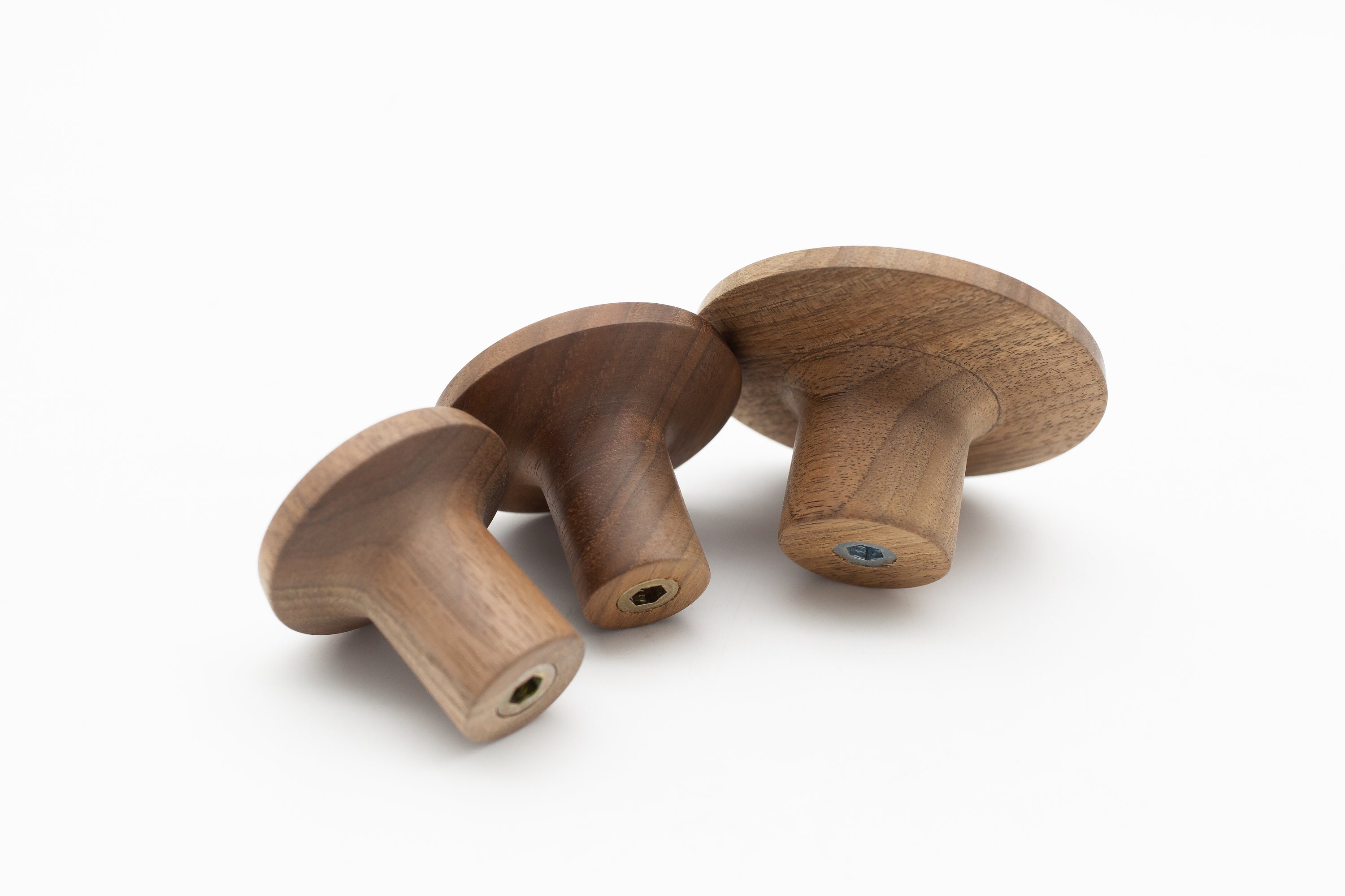 Set of Modern Wood Round Hooks Dot Wall Hooks Round Wood Wall Hanger ...