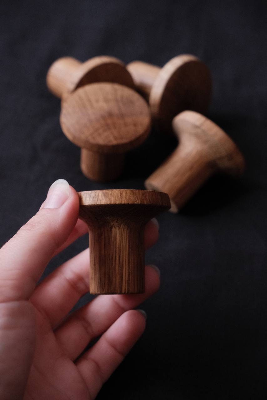 Round Wood Wall Hook Oak Wood Entryway Coat Hooks for Wall Set of ...