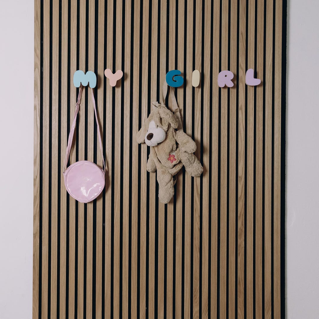 Girl Name Wall Hooks for Acoustic Panels, Decorative Wall Hooks Wall ...