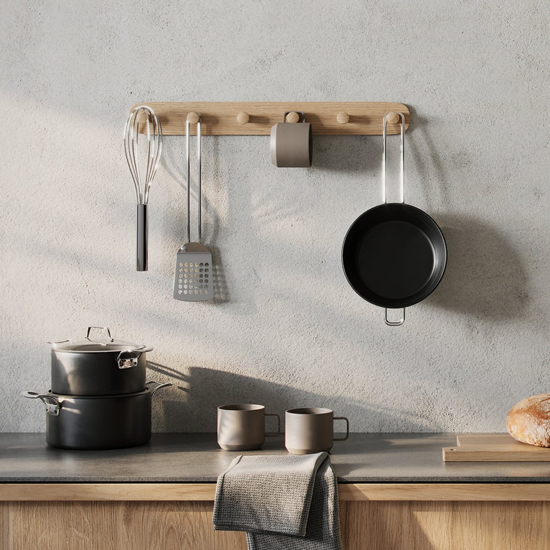 Kitchen Hook Rack / Wooden Peg Hooks Wall Storage Wooden Peg - Etsy