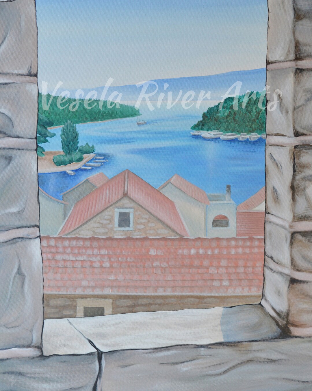Window to the Sea, Printable Fine Art, Digital Download, Original Art ...