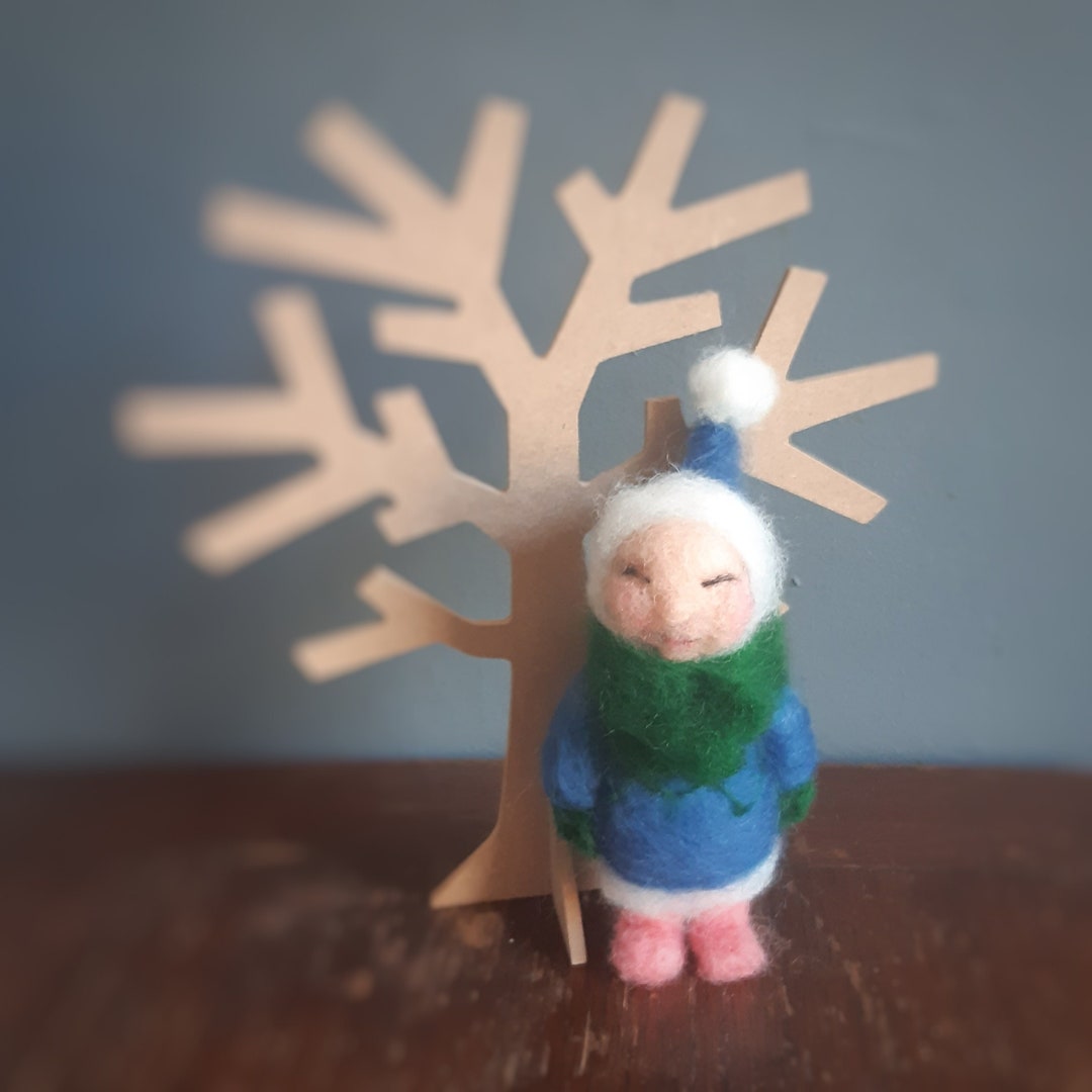 Snow Baby, Baby Elf, Needle Felted Christmas Ornament, Hygge Figurine ...