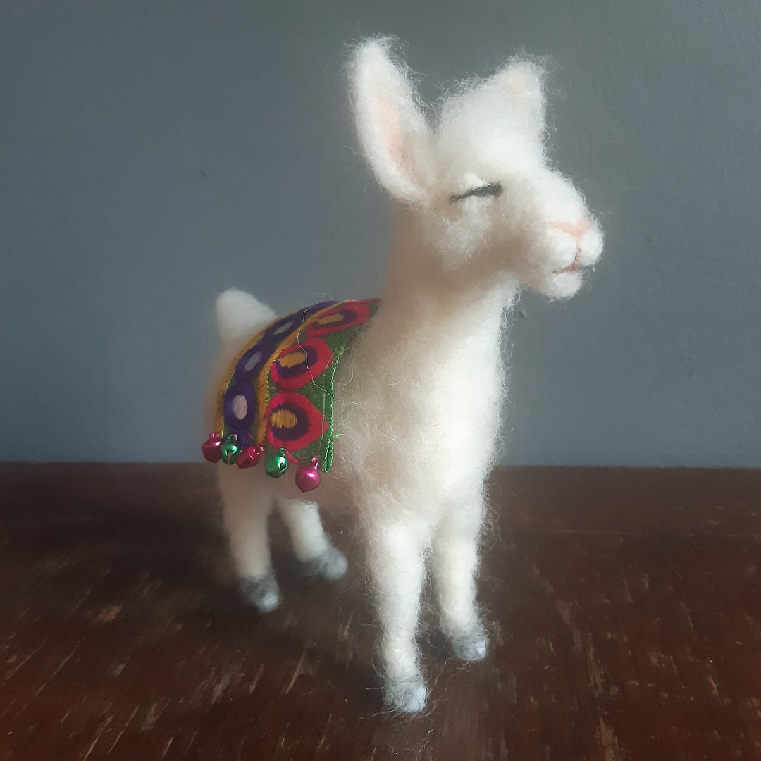 Needle Felted Llama, Llama, Ornament, Animal Figurine, Wool Sculpture ...