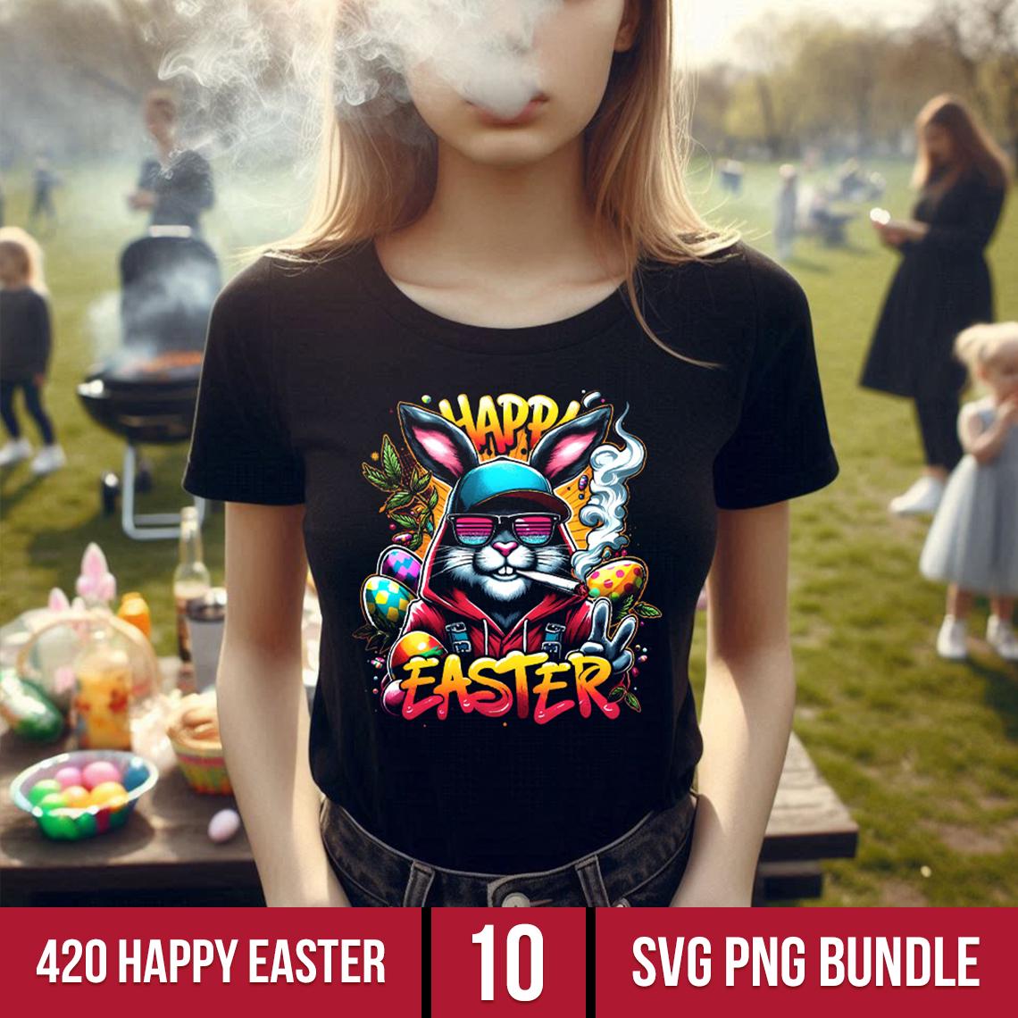 420 Happy Easter - PNG Bundle: DTF, Dtg, Halftone, Stoner Bunny Smoker ...
