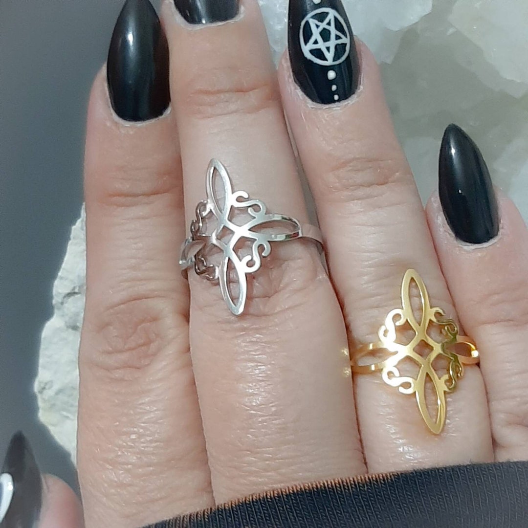 Witch Knot Ring Witch Jewelry Symbol Witch Stainless Steel - Etsy