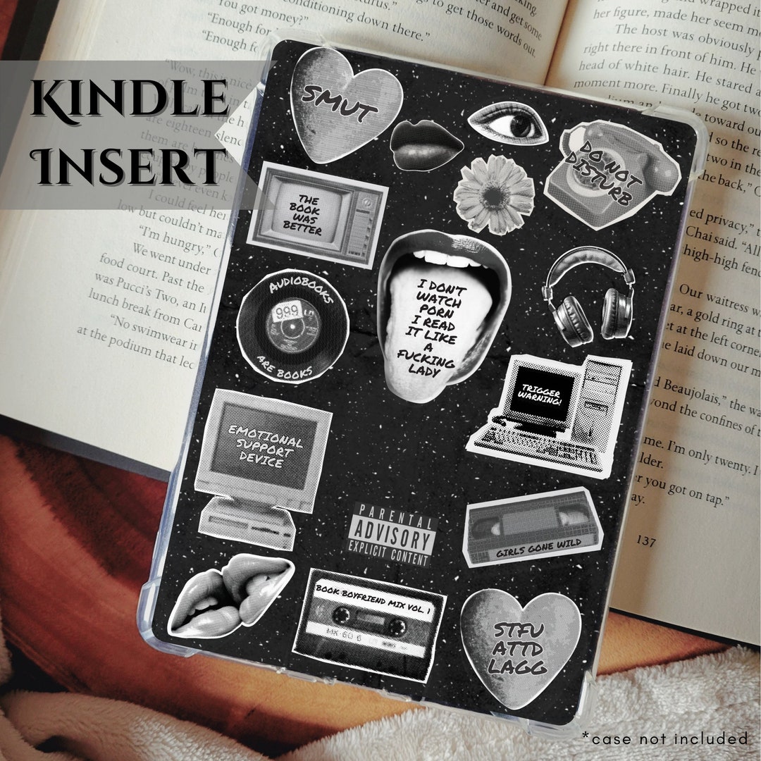 Kindle Insert, Insert for E Reader, Kindle Accessory, Clear Case, Cyber Y2k Decor, Hardcore Punk ...