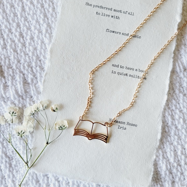 Book Necklace - Etsy