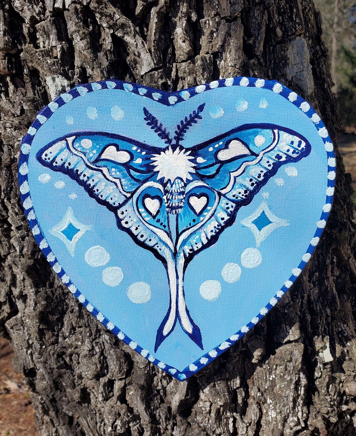 Blue Heart Moth Original Painting - Etsy