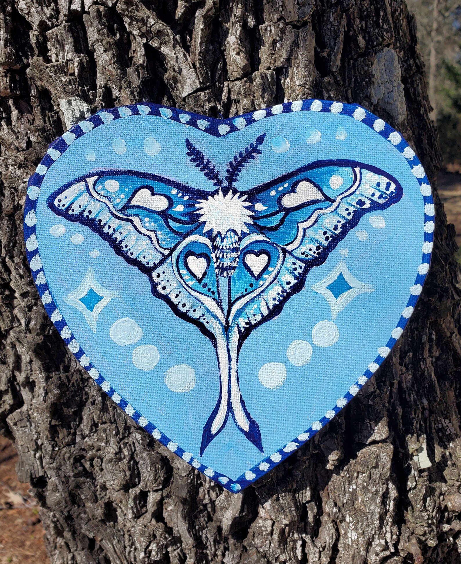 Blue Heart Moth Original Painting - Etsy
