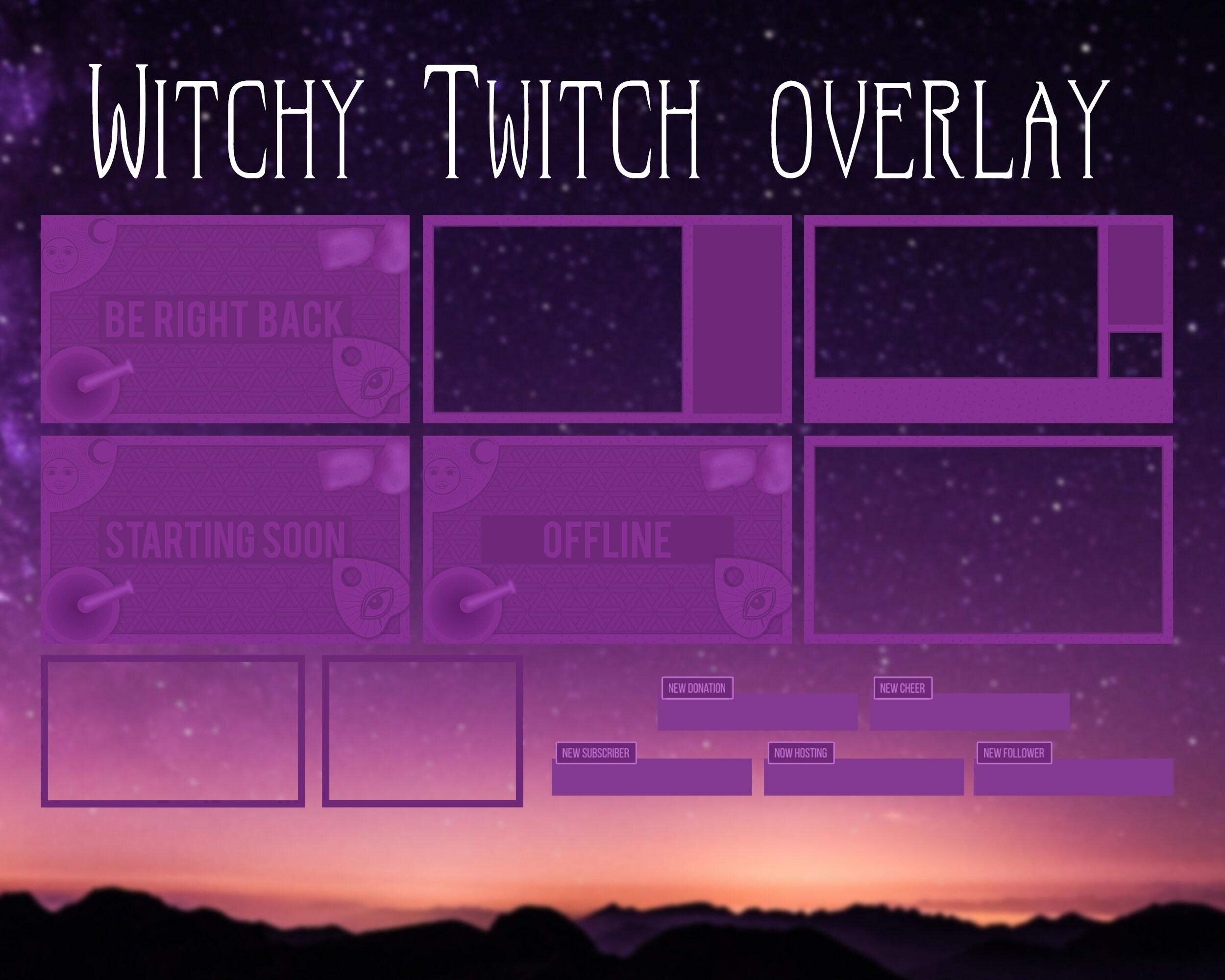 Witchy Twitch Stream Overlay Package - Etsy Canada