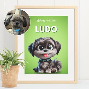 Custom Pixar Pet Poster, Cartoon Pet, Pixar-inspired Caricature ...