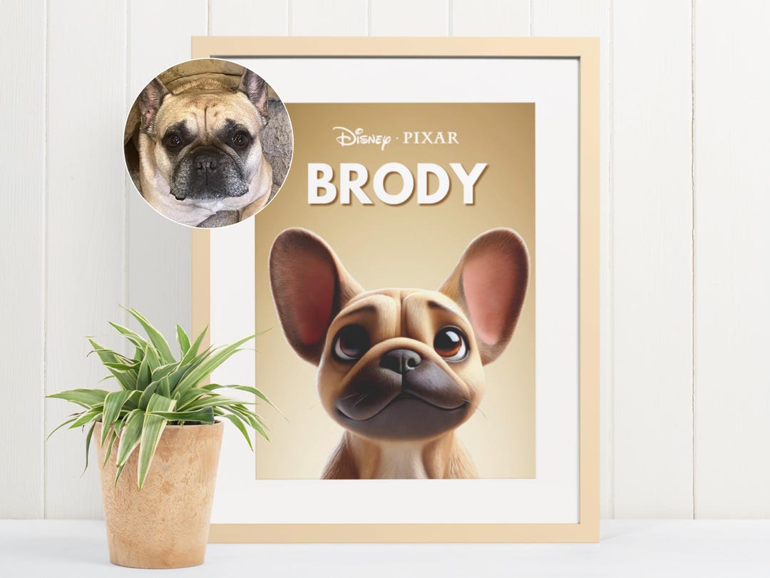 Custom French Bulldog Portrait – Animated Frenchie Art, Bulldog Digital ...