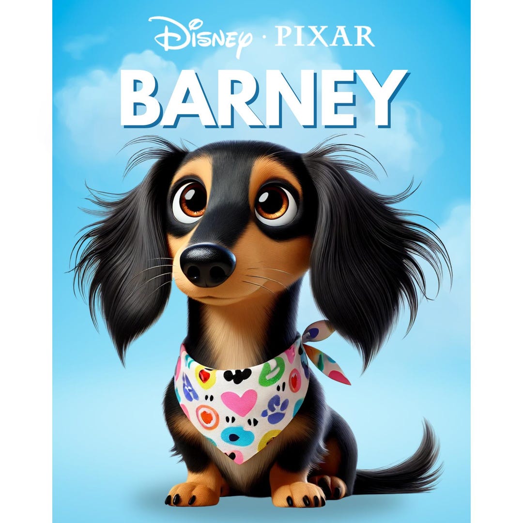 Custom Pixar Pet Poster, Cartoon Pet, Pixar-inspired Caricature ...