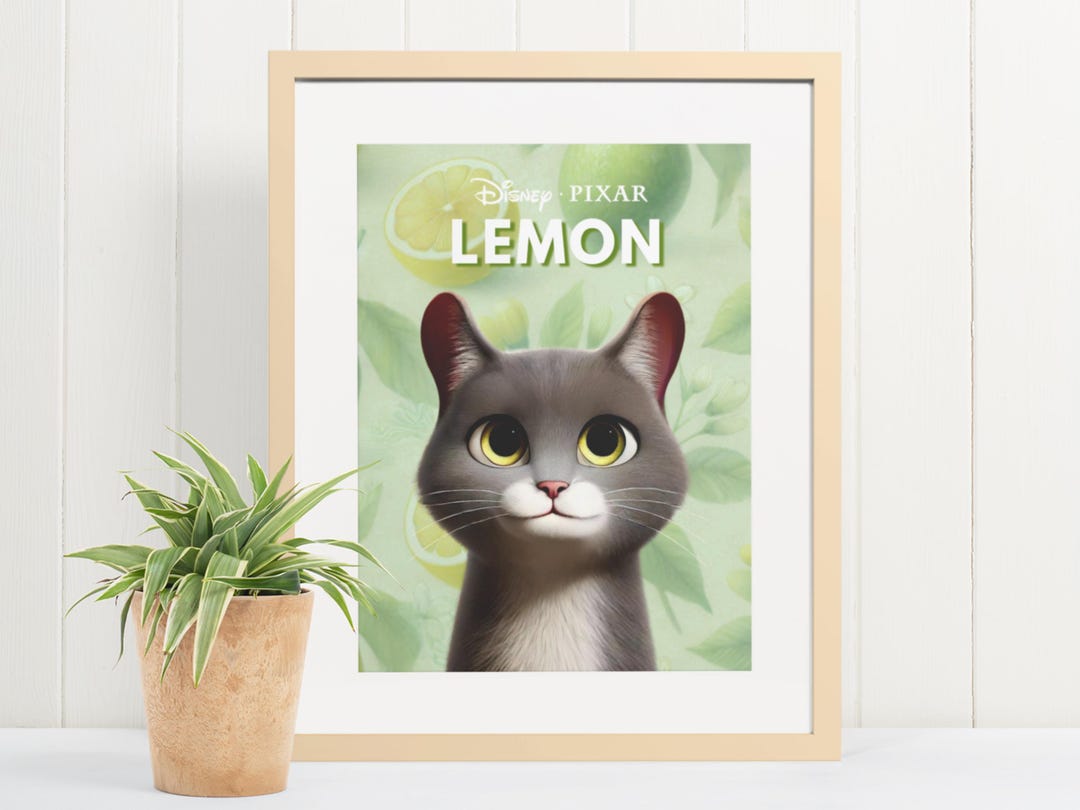 Custom Pixar Pet Poster, Cartoon Pet Portrait, Pixar-inspired ...