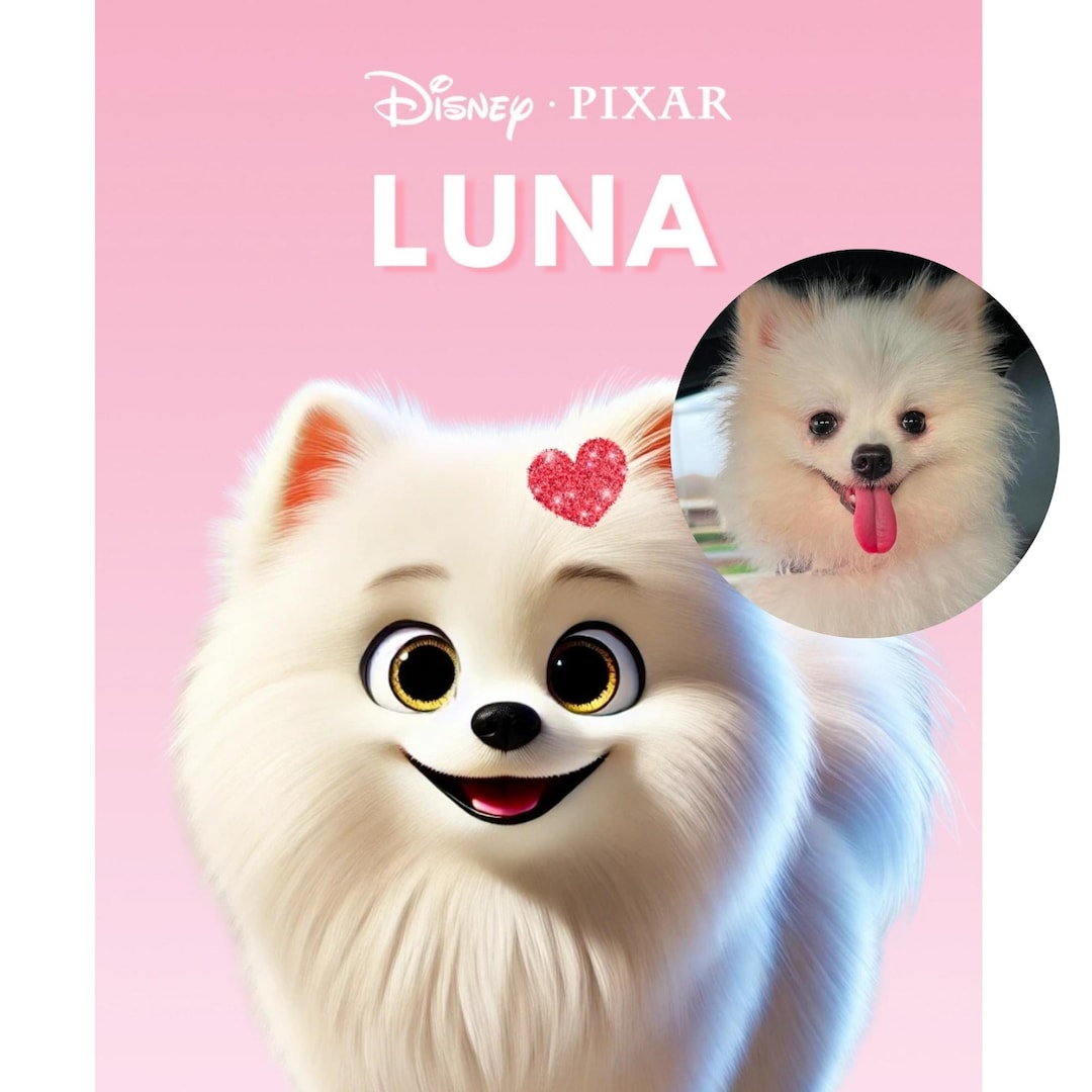 Custom Pixar Pet Poster, Cartoon Pet, Pixar-inspired Caricature ...