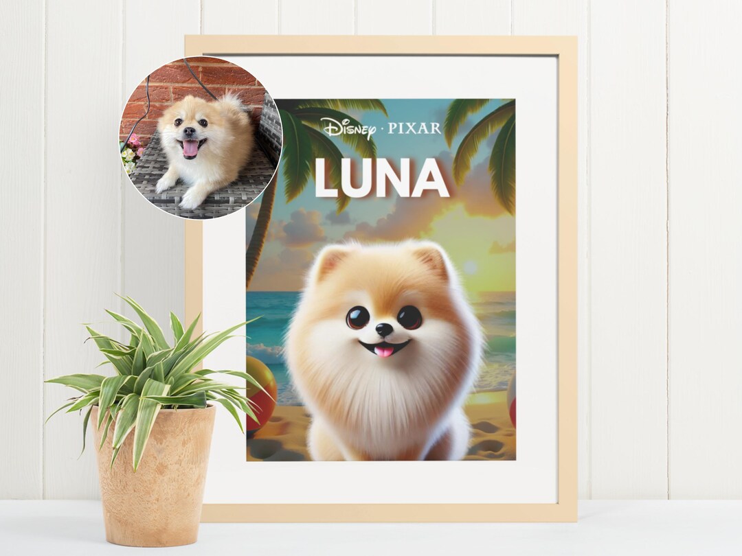 Custom Pixar Pet Poster | Cartoon Pet | Pixar-inspired Caricature ...