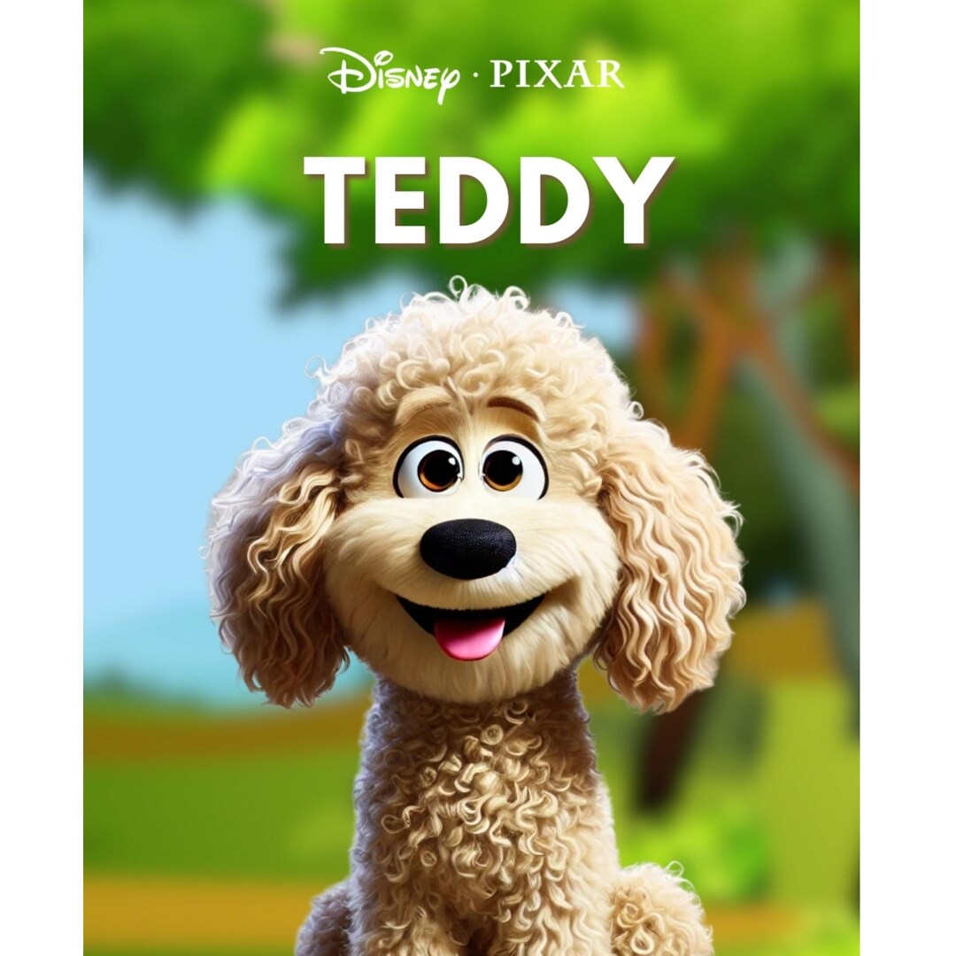 Pixar-inspired Custom Pet Poster, Cartoon Pet Caricature, Personalized ...