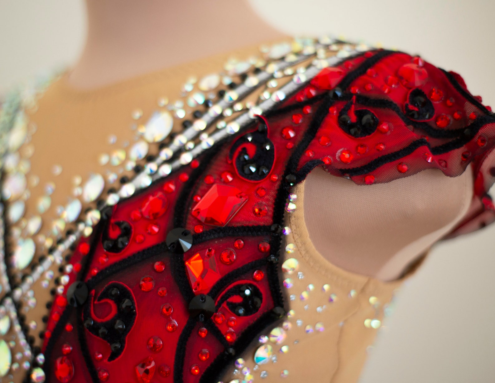 Red Rhythmic Gymnastics Leotard With Rhinestones, Custom RG Leotard - Etsy