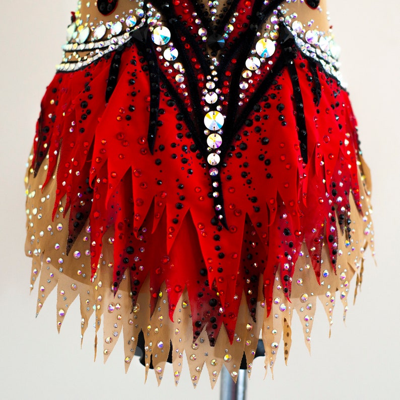 Red Rhythmic Gymnastics Leotard With Rhinestones, Custom RG Leotard - Etsy