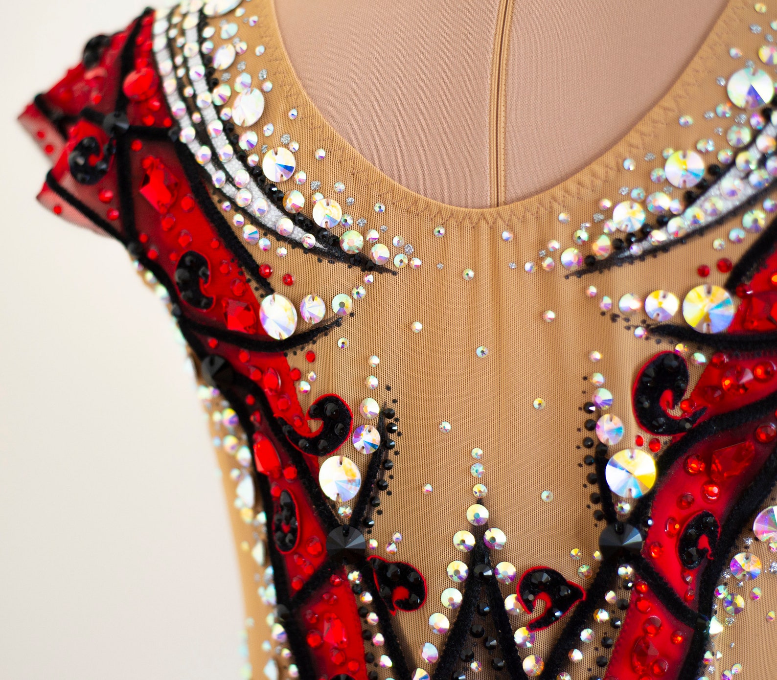 Red Rhythmic Gymnastics Leotard With Rhinestones, Custom RG Leotard - Etsy