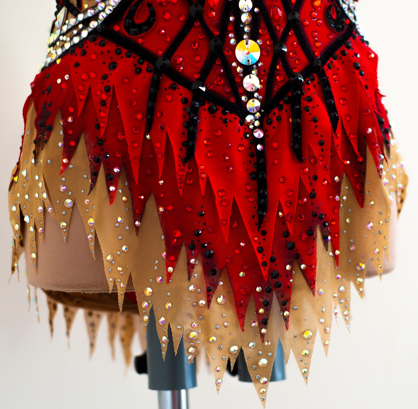 Red Rhythmic Gymnastics Leotard With Rhinestones, Custom RG Leotard - Etsy