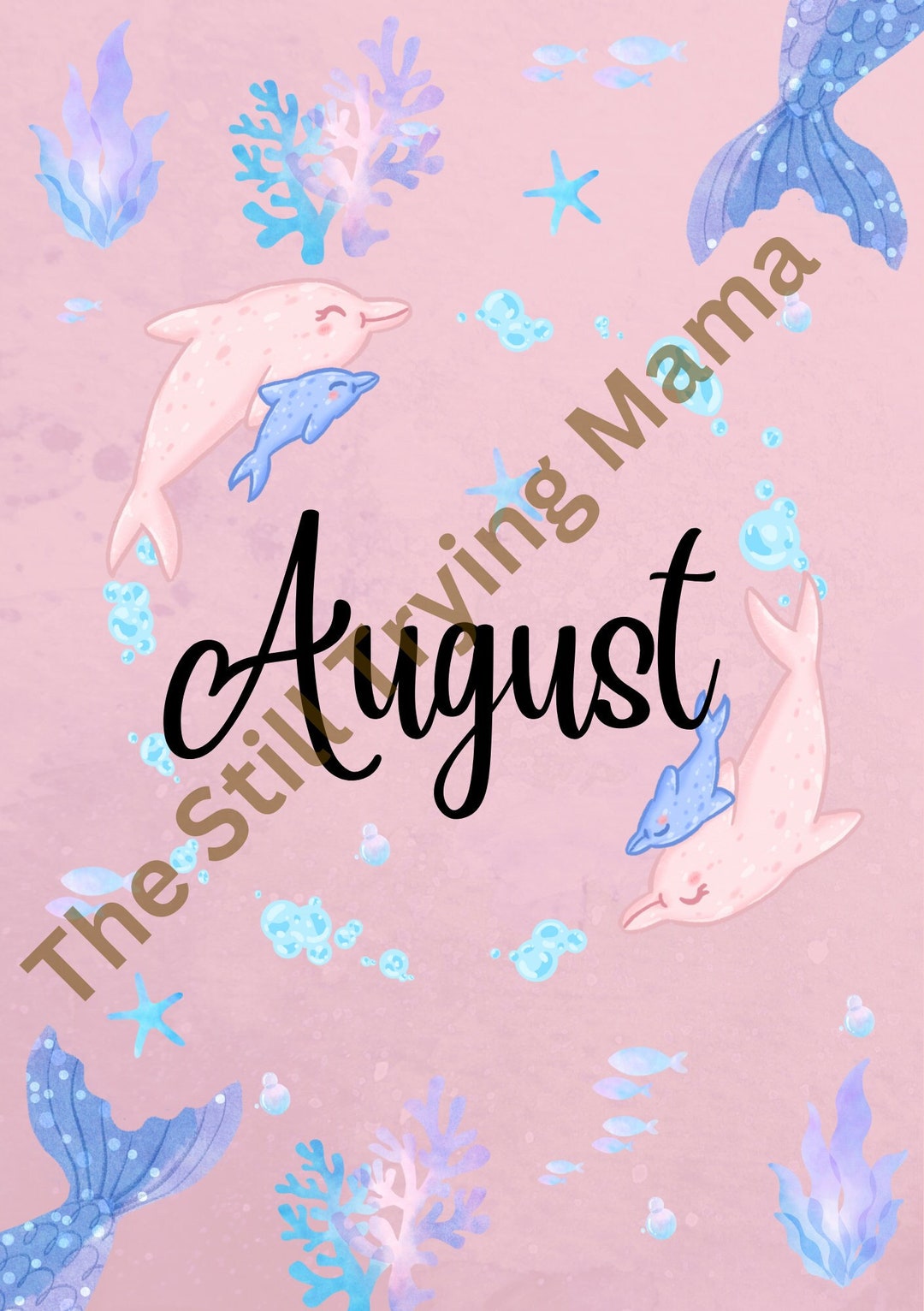 August Journal Spreads | Digital Download | Planner Pages | Sea Theme ...