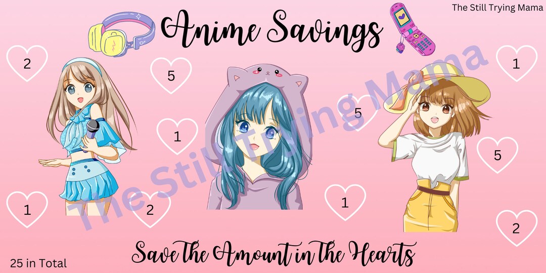 Anime Savings Challenge | Digital Download | Low Income Amounts | A6 ...