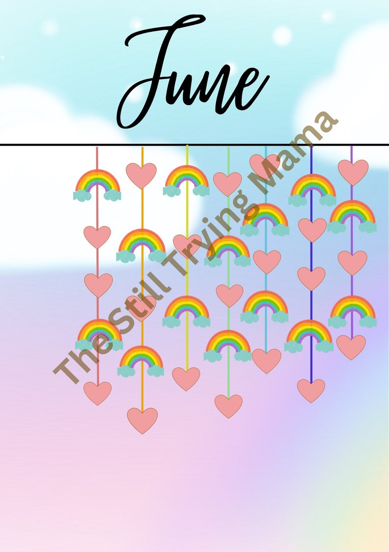 June Rainbow Journal Pages A5 Digital Download Kids and Adult Version ...