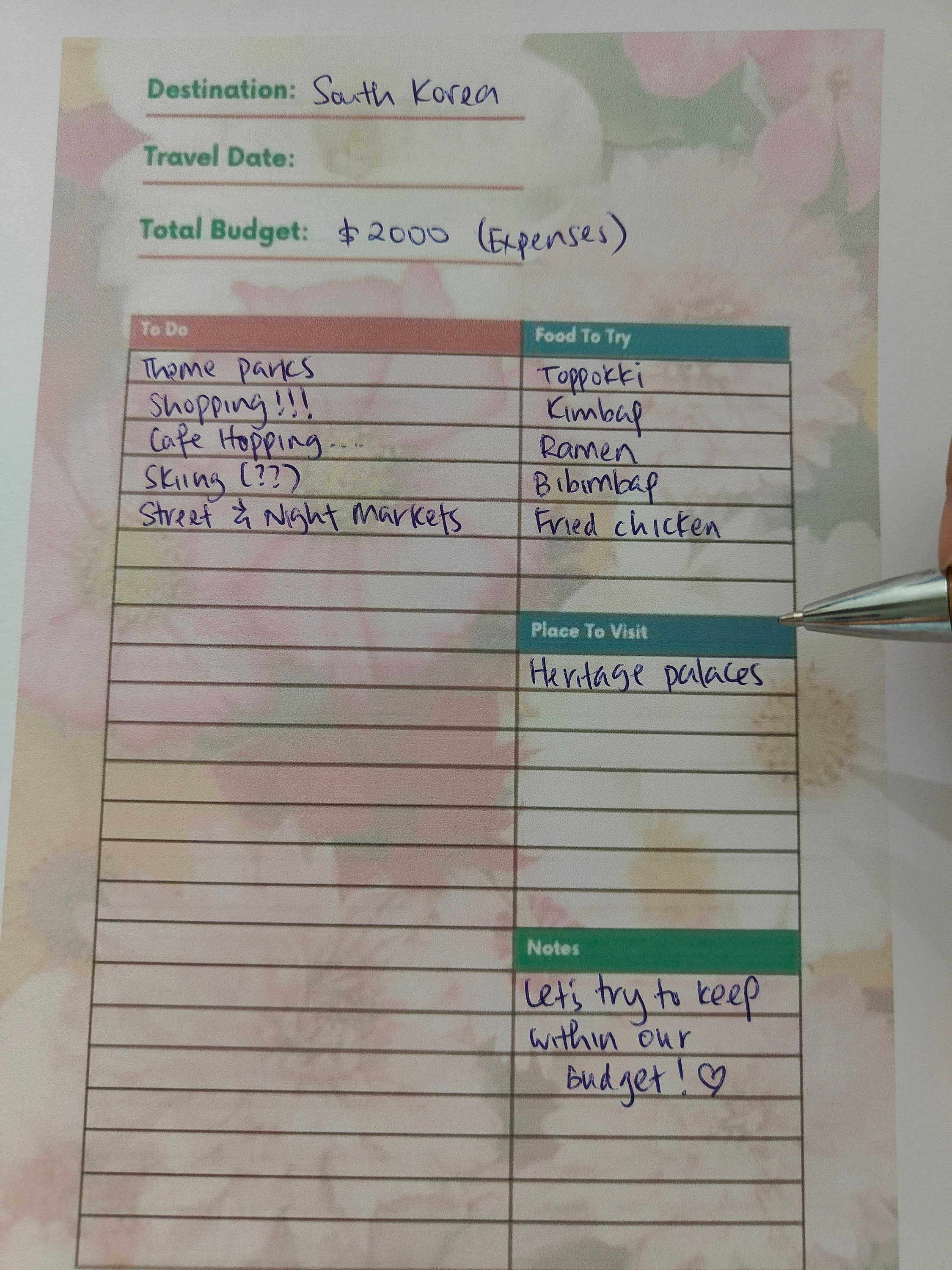 Vacation Travel Planner Digital Download Expenses Packing List Travel ...