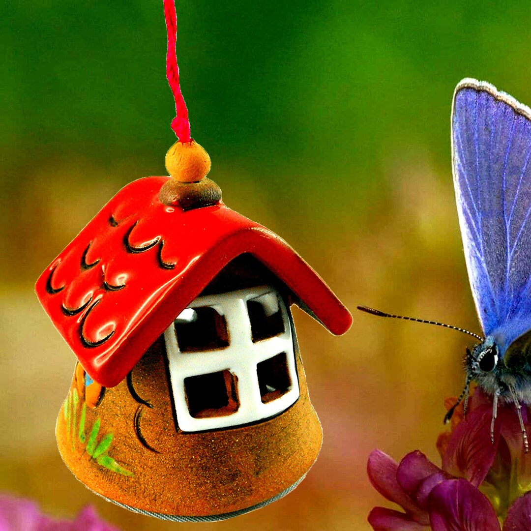 Hand Made Wind-bell in House Shape - Decoration for Indoor and Outdoor ...