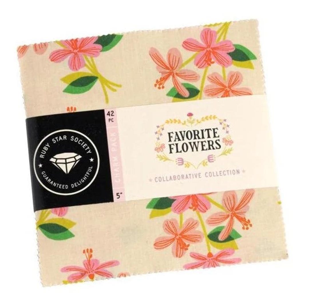 Charm Pack: Favorite Flowers a Collaborative Collection - Etsy