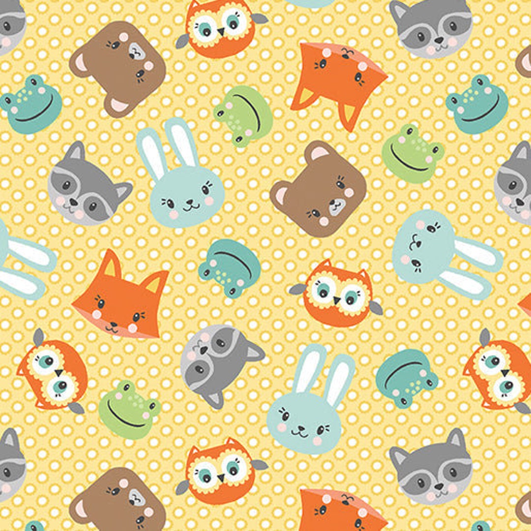 Playhouse Pals by Jessica Flick - Yellow- - Eter--sold by the 1/4 Meter ...