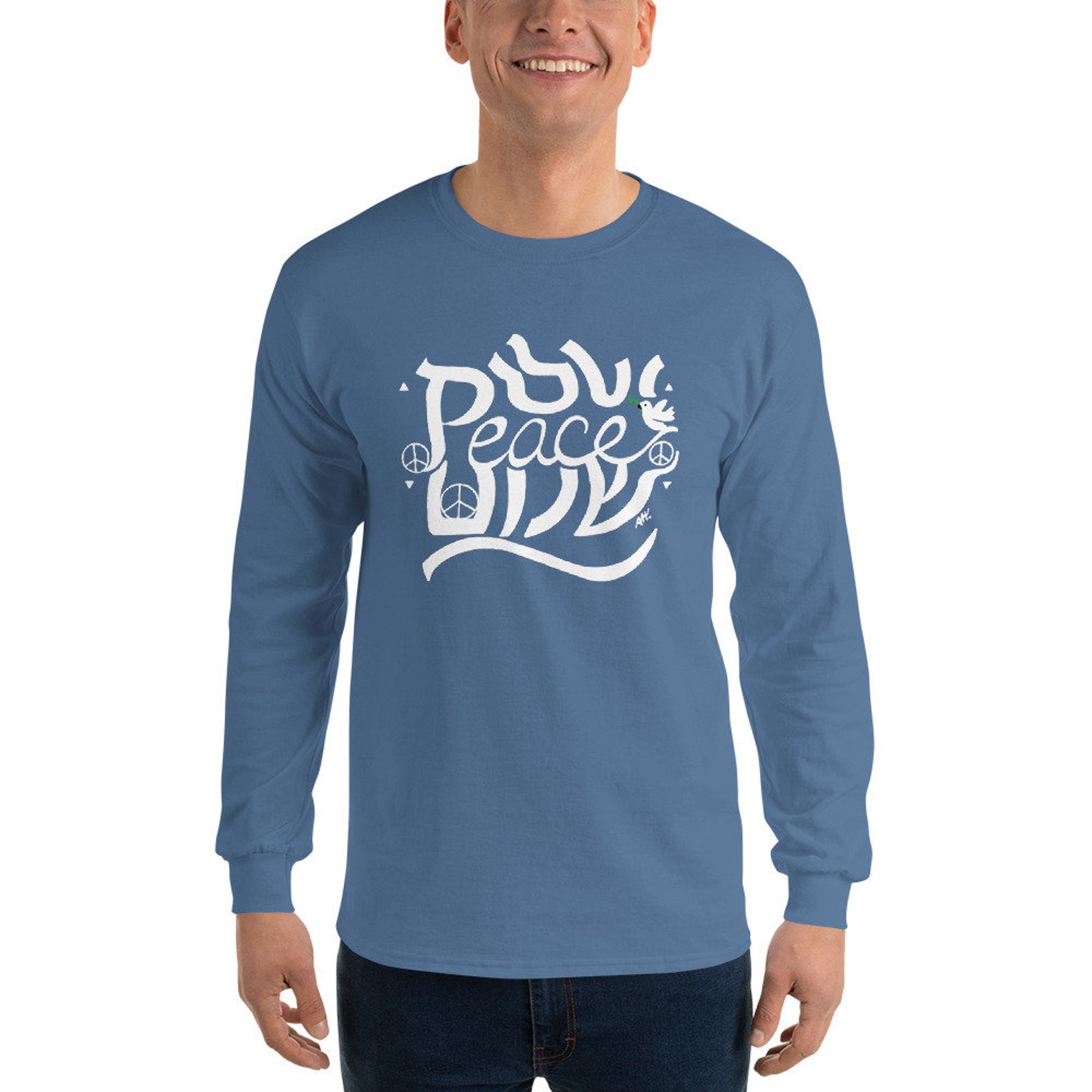Secret Word Peace and Shalom Long Sleeve T-shirt, Hidden Message Peace ...