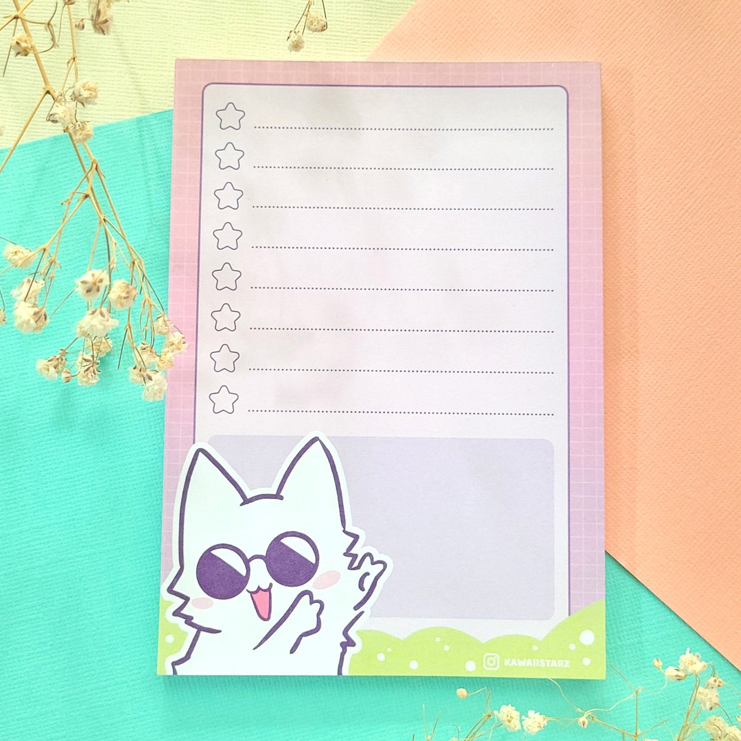 White Kitty Anime Meme to Do List A6 Notepad - Etsy
