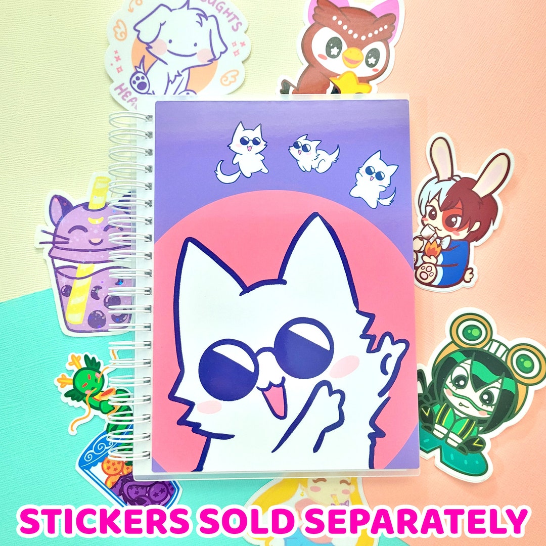White Kitty Cute Anime Meme Reusable Sticker Book - Etsy