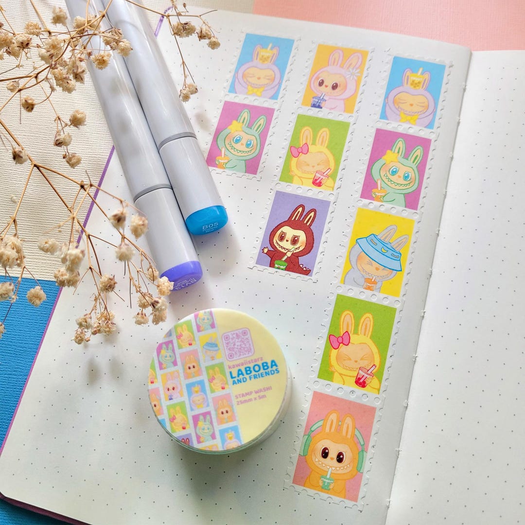 Laboba Boba Lover Monsters Stamp Washi Tape - Etsy