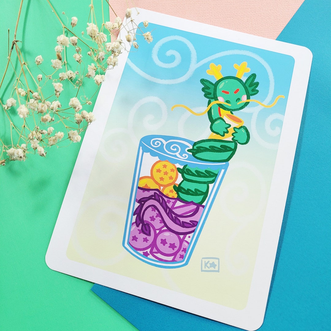 Dragon Boba Tea Art Print - Etsy