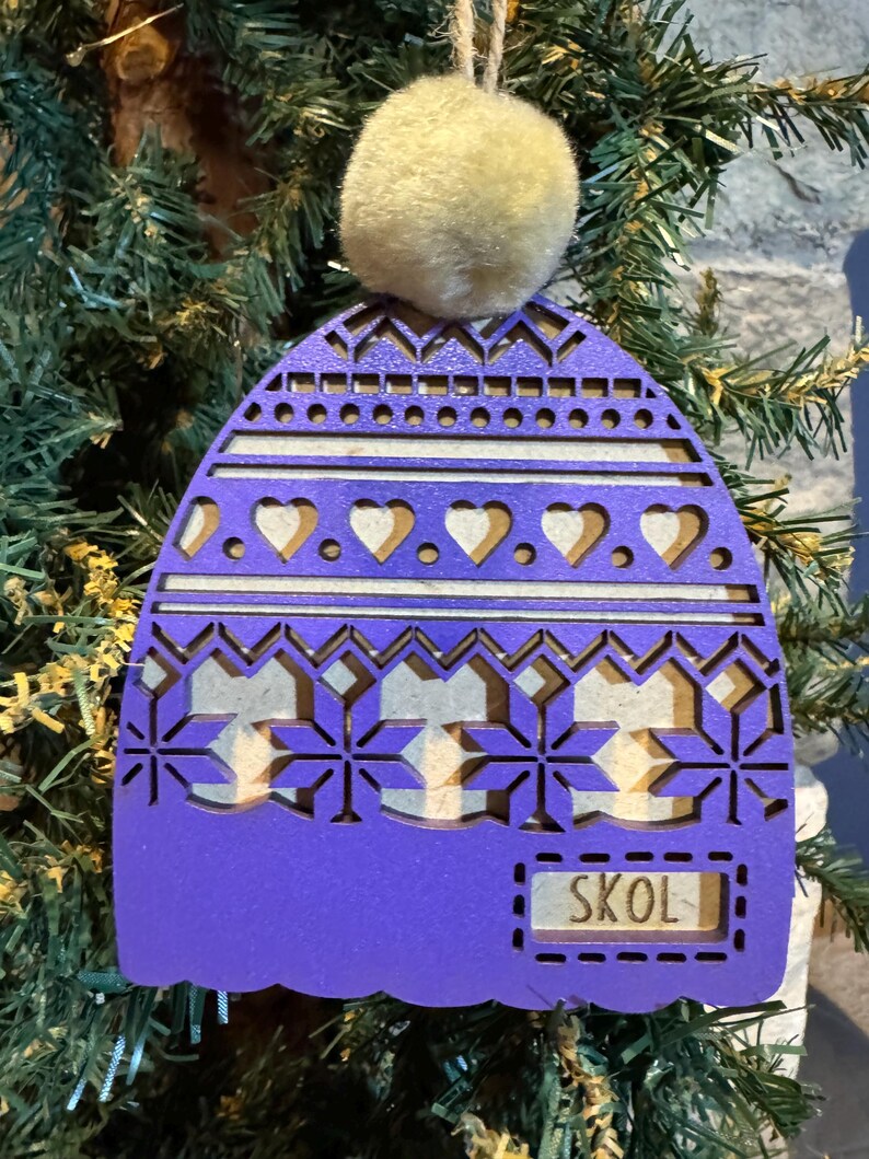 MN Skol Stocking Winter Hat Christmas Ornament - Etsy