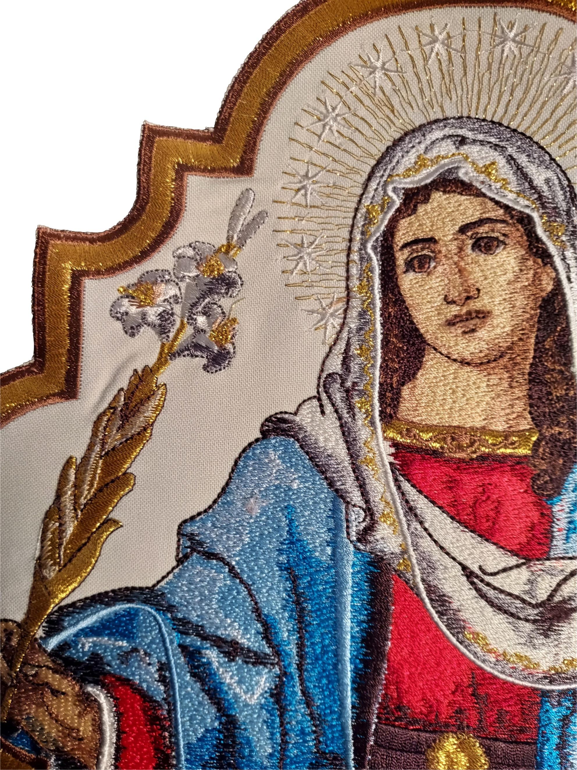 Blessed Mother Mary Hail Mary Lovely Applique Embroidered Applique for ...