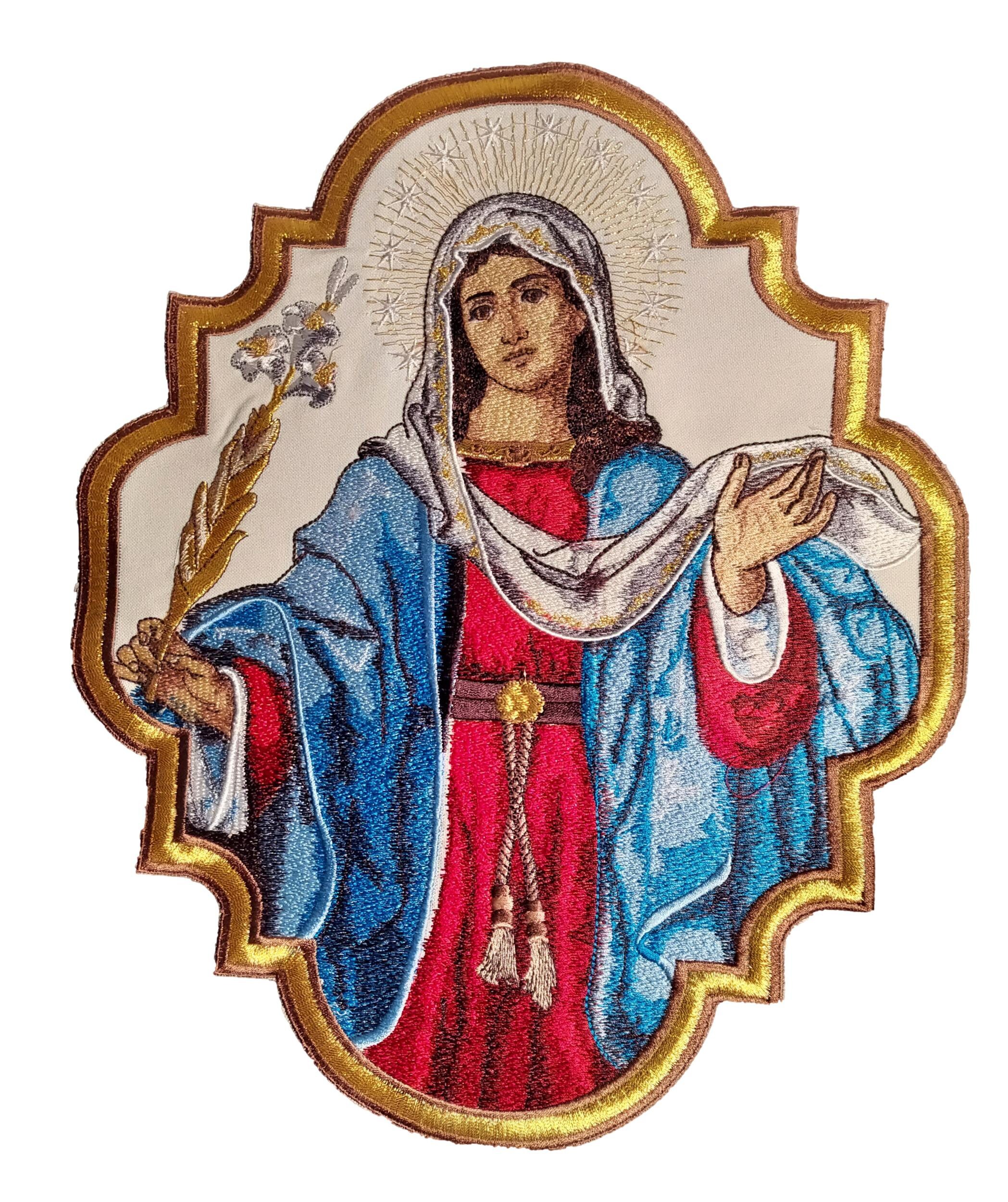 Blessed Mother Mary Hail Mary Lovely Applique Embroidered Applique for ...