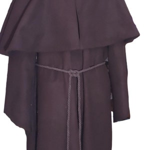 Monk Robe With Hood & Capelet Rope Belt From Polyester Wool Custom Made ...