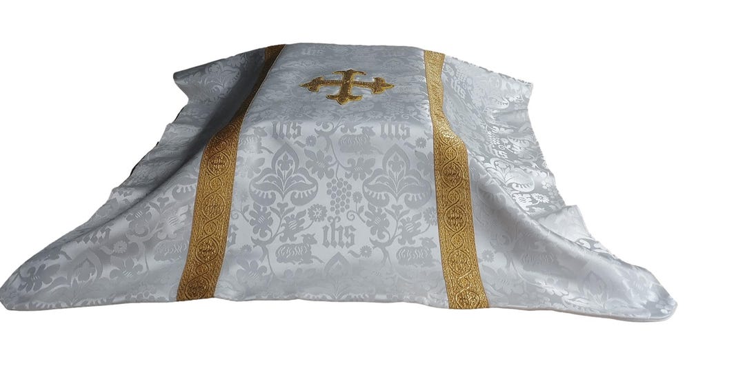 Urn Funeral Pall Agnus Dei Fabric Bullion Cross Church Urn Cover - Etsy