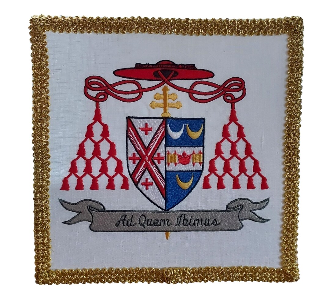Custom Coat of Arms Chalice Pall: Embroidered Diocese Crest Gift - Etsy