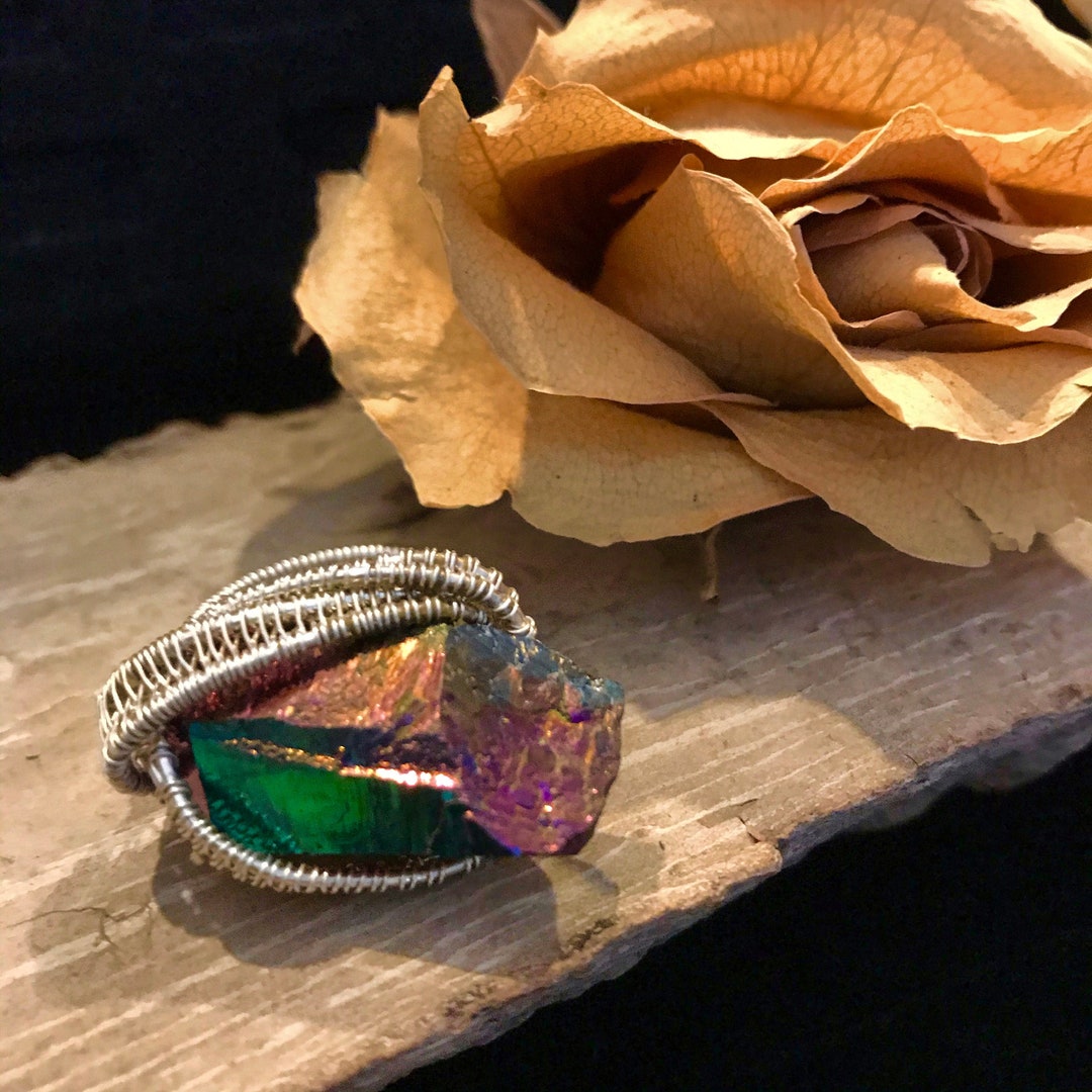 Rainbow Brite: Rainbow Aura Quartz Ring - Etsy