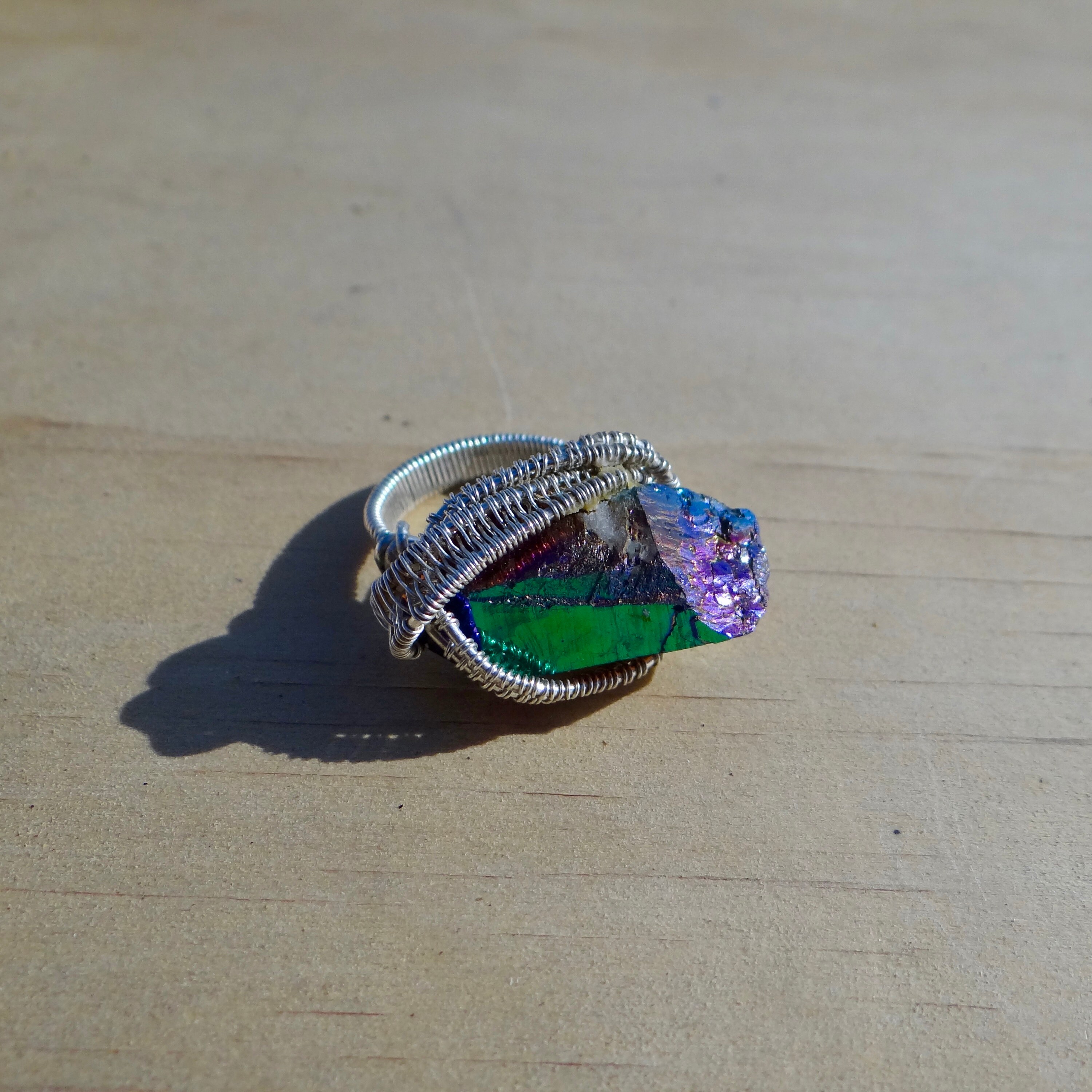 Rainbow Brite: Rainbow Aura Quartz Ring - Etsy