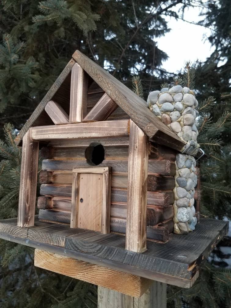 Log Cabin Bird House - Etsy