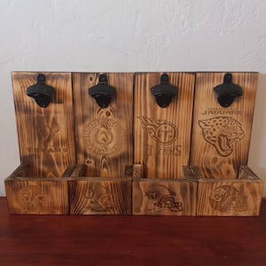 Rustic "nfl" Bottle Opener (any Sports Team) - Etsy
