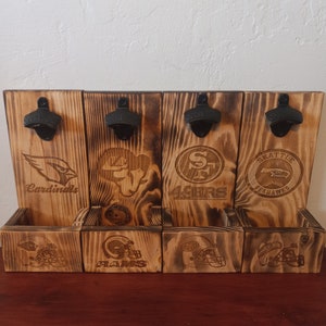 Rustic "nfl" Bottle Opener (any Sports Team) - Etsy
